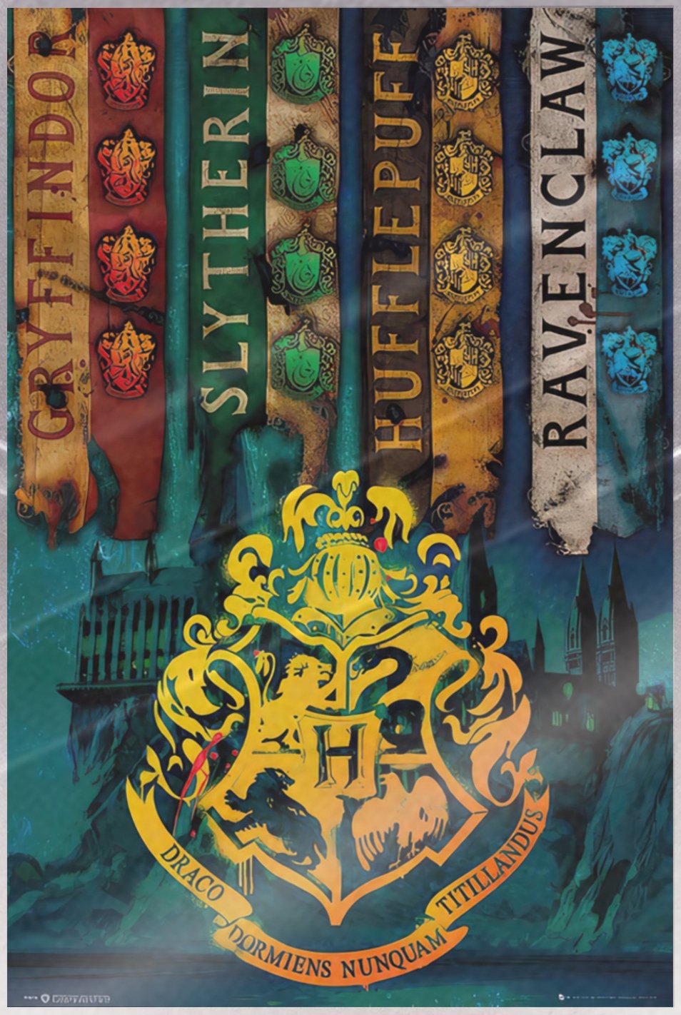 Harry Potter - Movie Poster (House Flags) (Size: 24" x 36") (LAMINATED ...