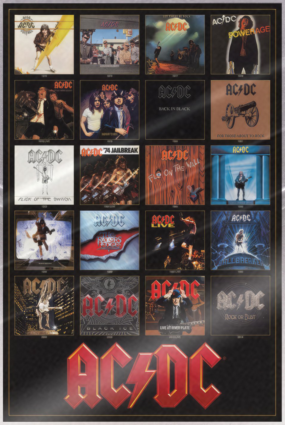 AC/DC - Music Poster (Discography - Album Covers) (Size: 24" x 36 ...