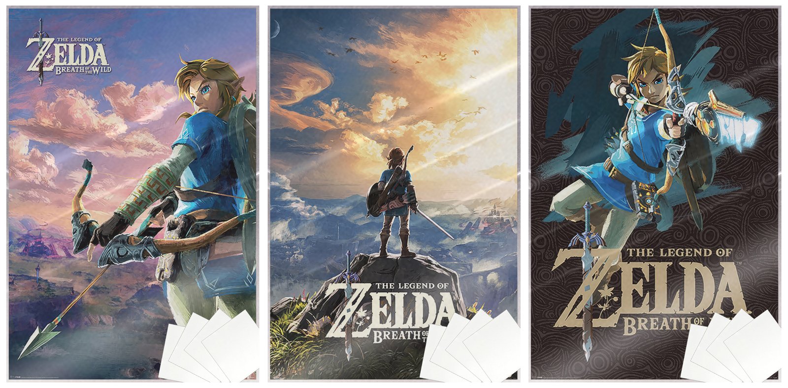 The Legend Of Zelda: Breath Of The Wild - Gaming Poster Set (Link ...